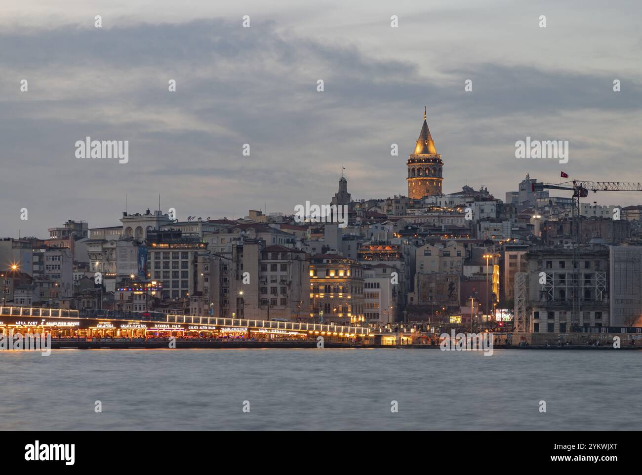 A picture of the Beyoglu district waterfront, the Galata Tower and the ...