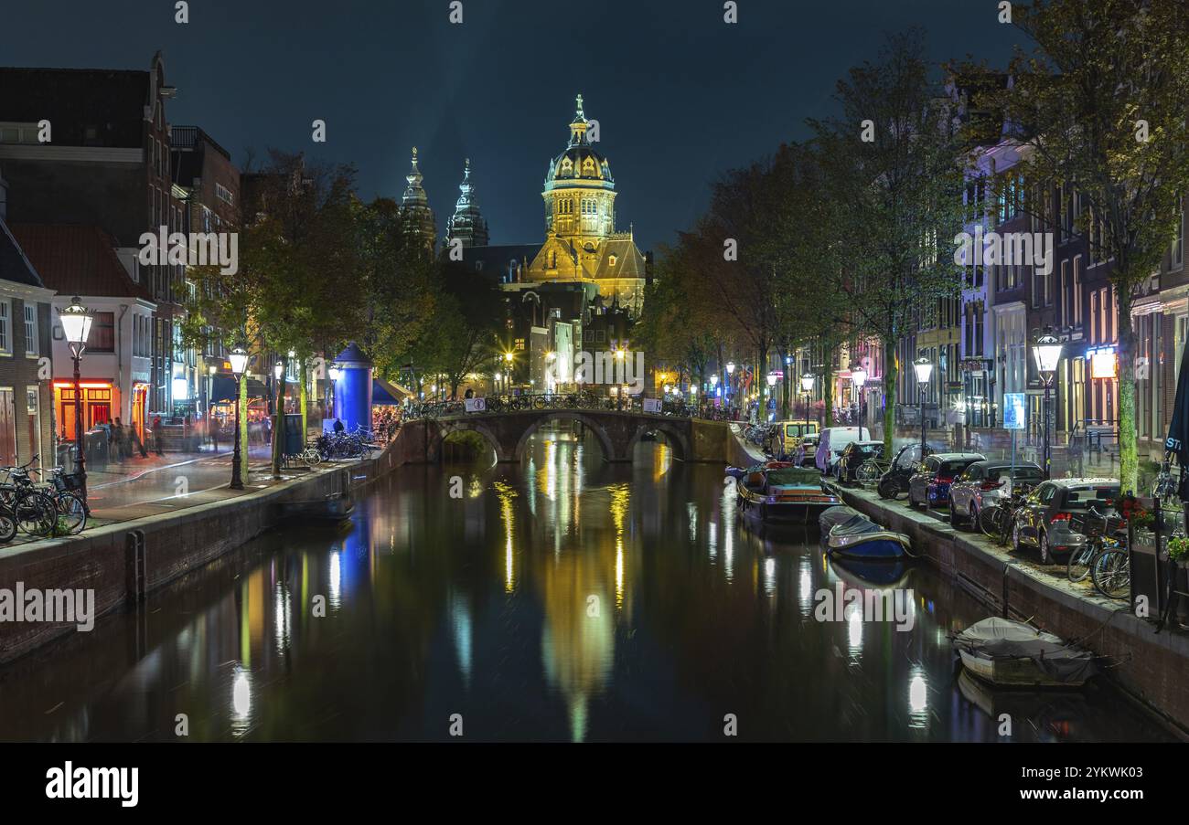 A picture of the Red Light District and the Basilica of Saint Nicholas ...