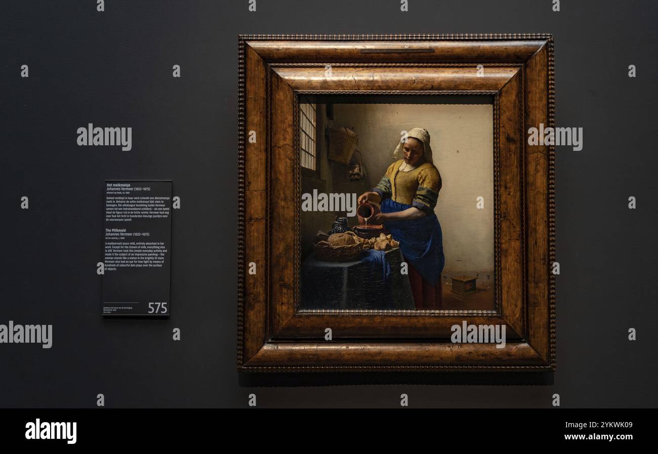 A picture of The Milkmaid painting, by Johannes Vermeer (1660), on ...