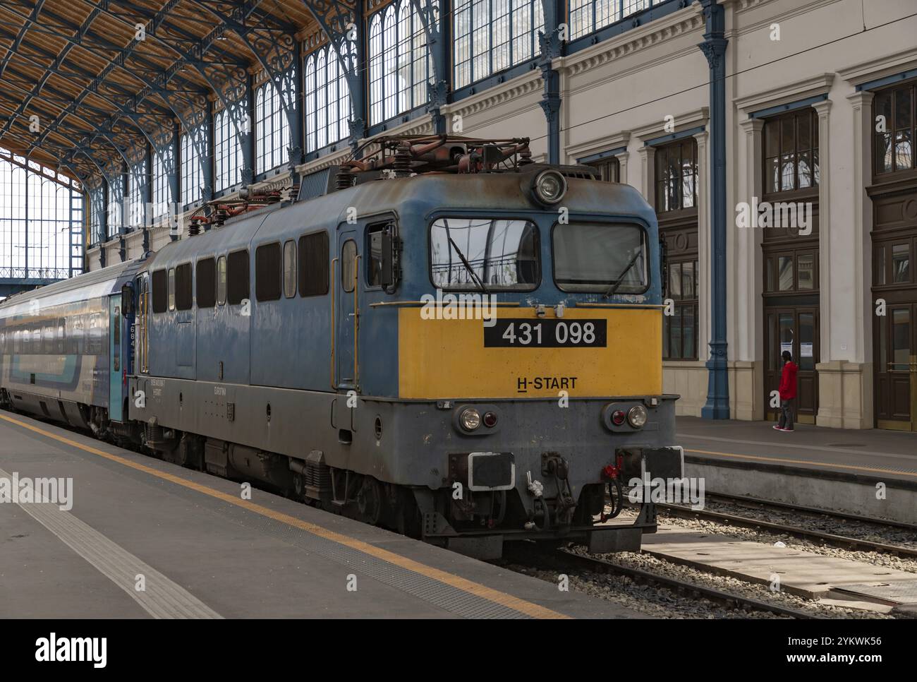 A picture of an Hungarian Train engine car Stock Photo - Alamy