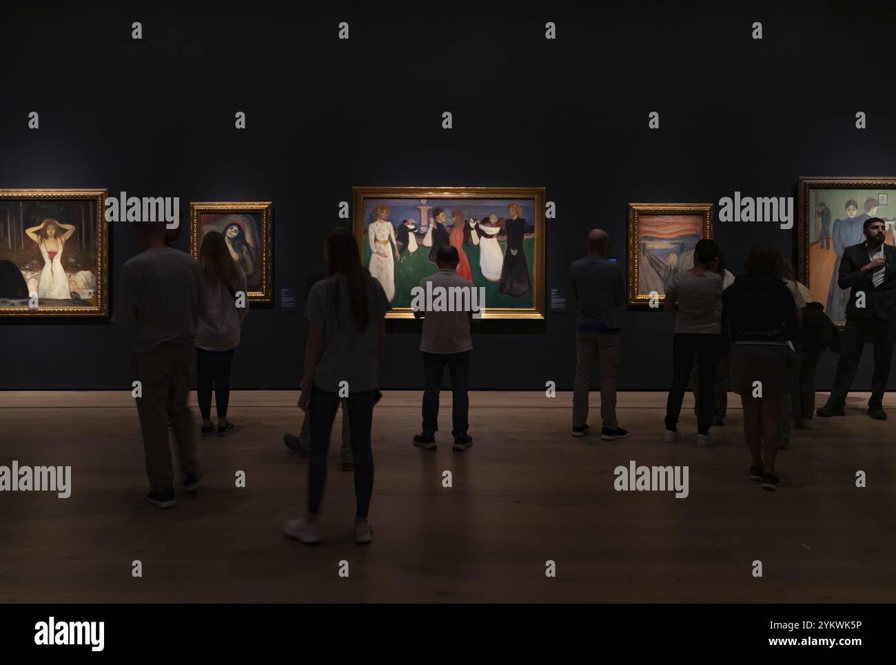 A picture of people watching paintings at the Collection exhibition of ...