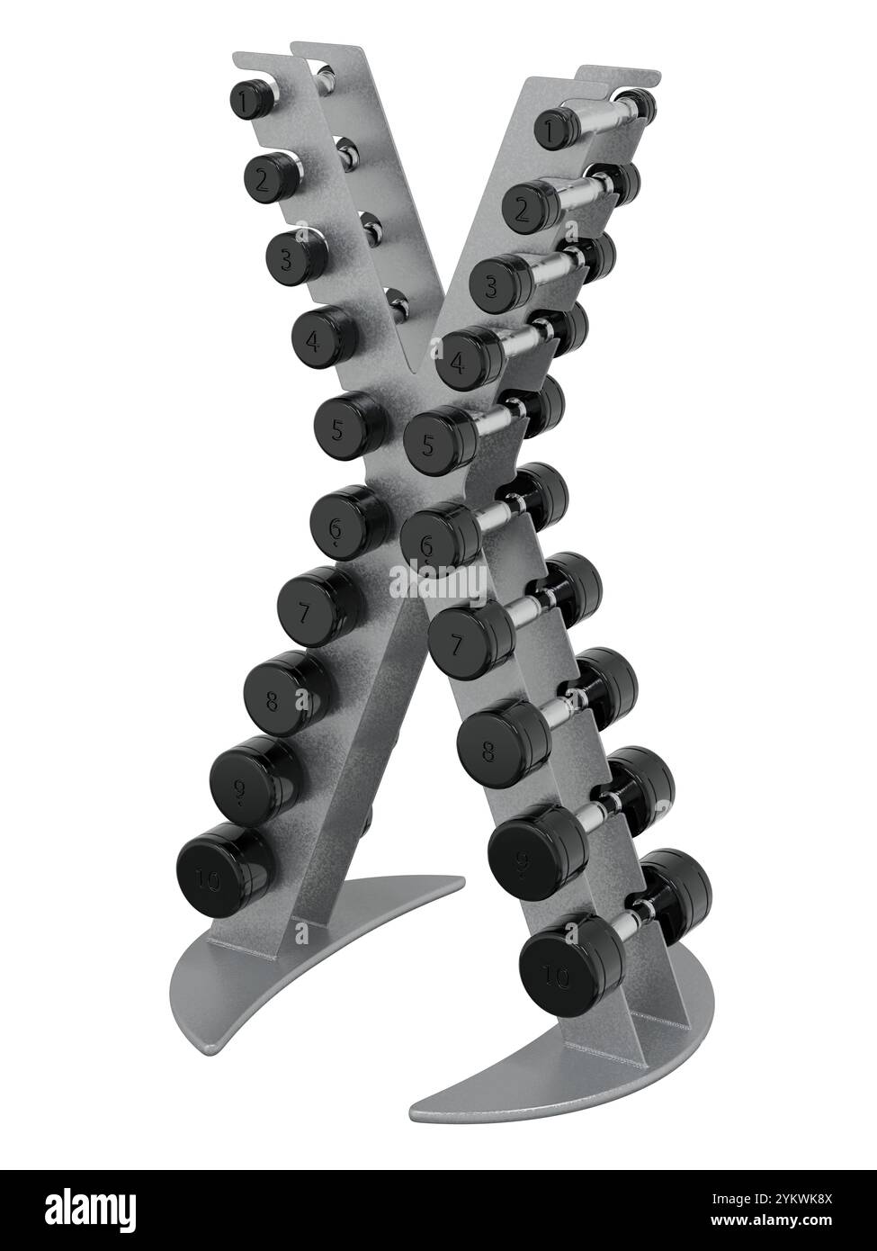 Gym Dumbbell rack in X shape, a stand for weightlifting gym equipment ...