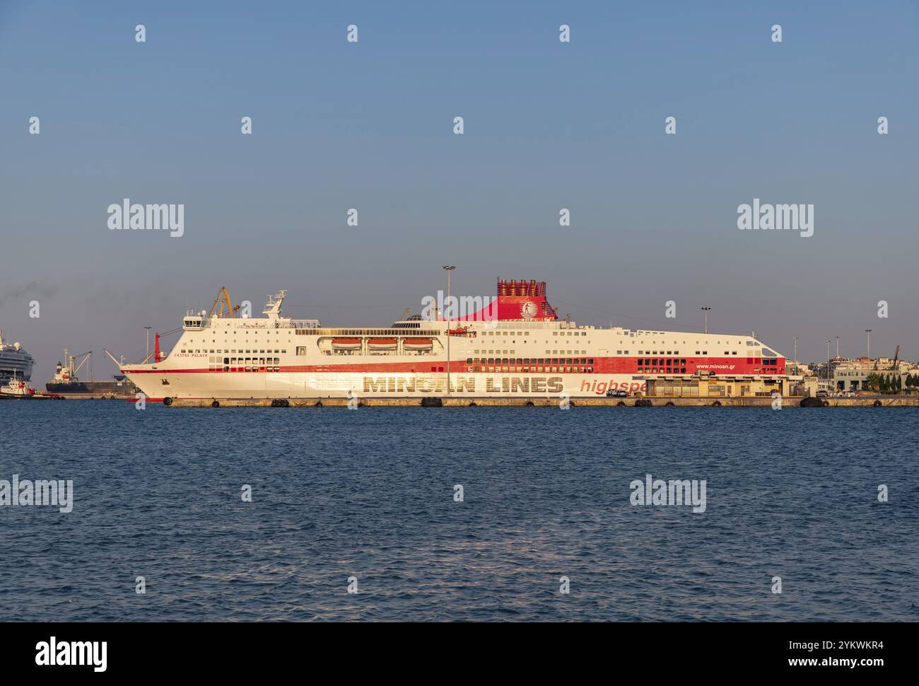 A picture of a Minoan Lines ferry at the Heraklion Port Stock Photo - Alamy