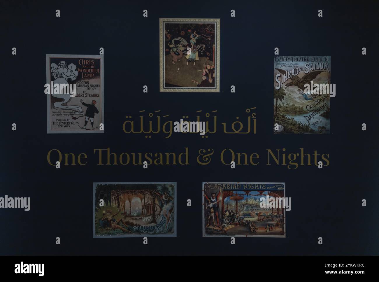 A picture of multiple covers of arabic stories, named One Thousand and ...