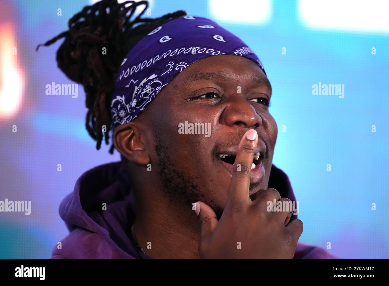 KSI during a press conference at Leonardo London. Picture date: Tuesday ...