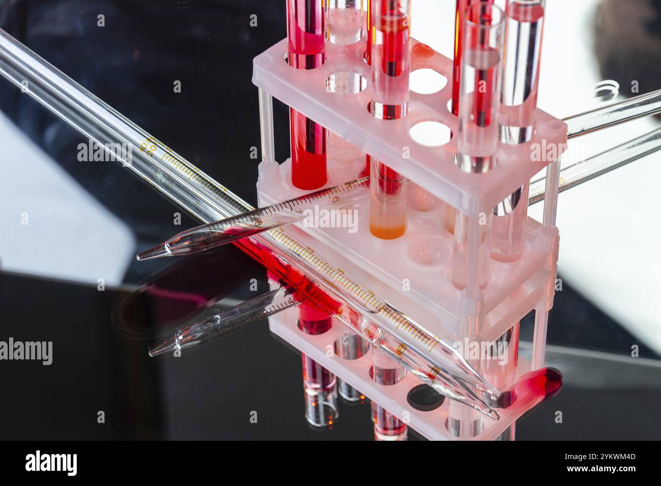 Test tubes and pipettes for lab medical analysis Stock Photo - Alamy