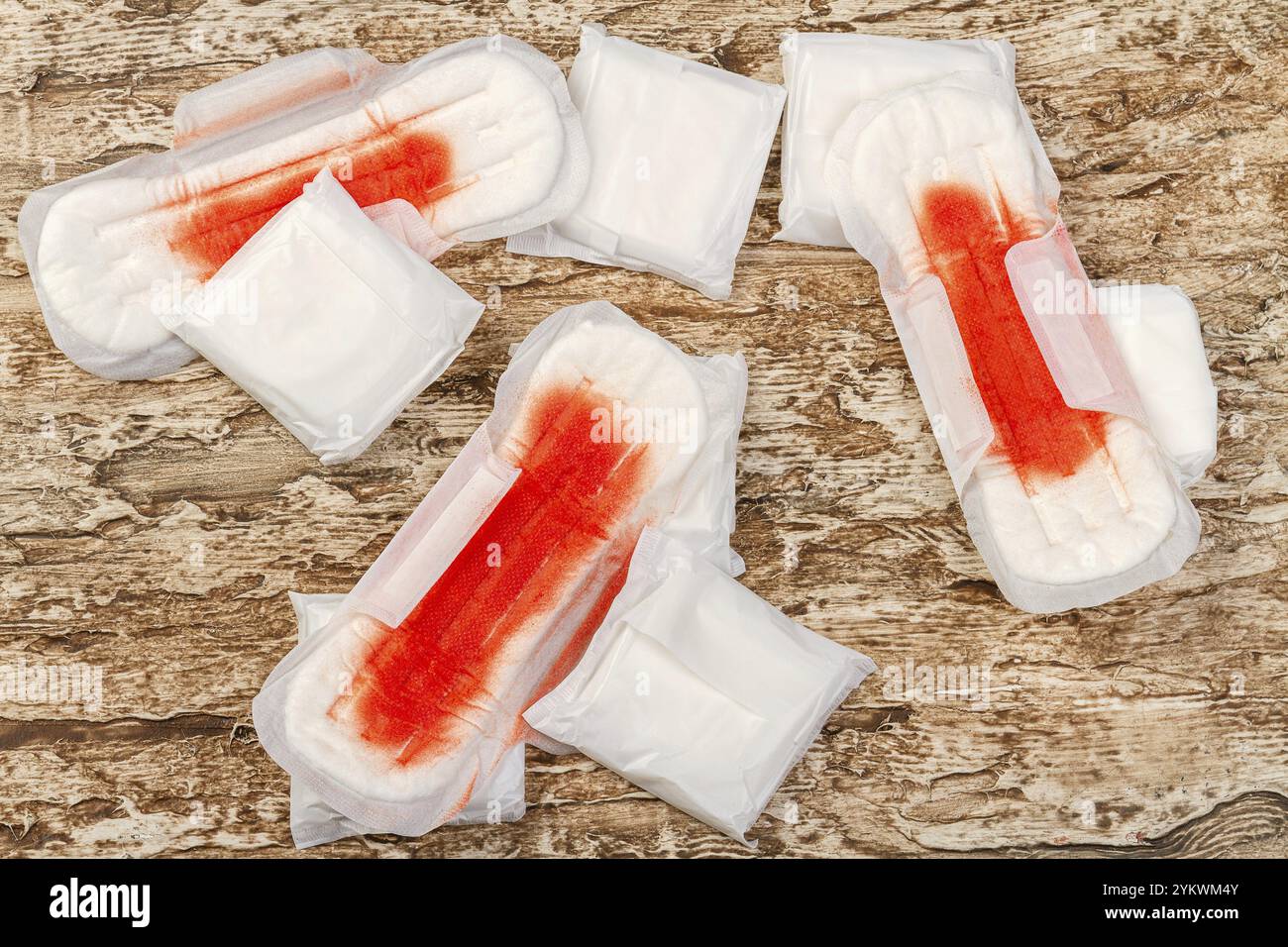 Pile of used sanitary pads with blood. Menstruation and feminine hygiene concept Stock Photo Alamy
