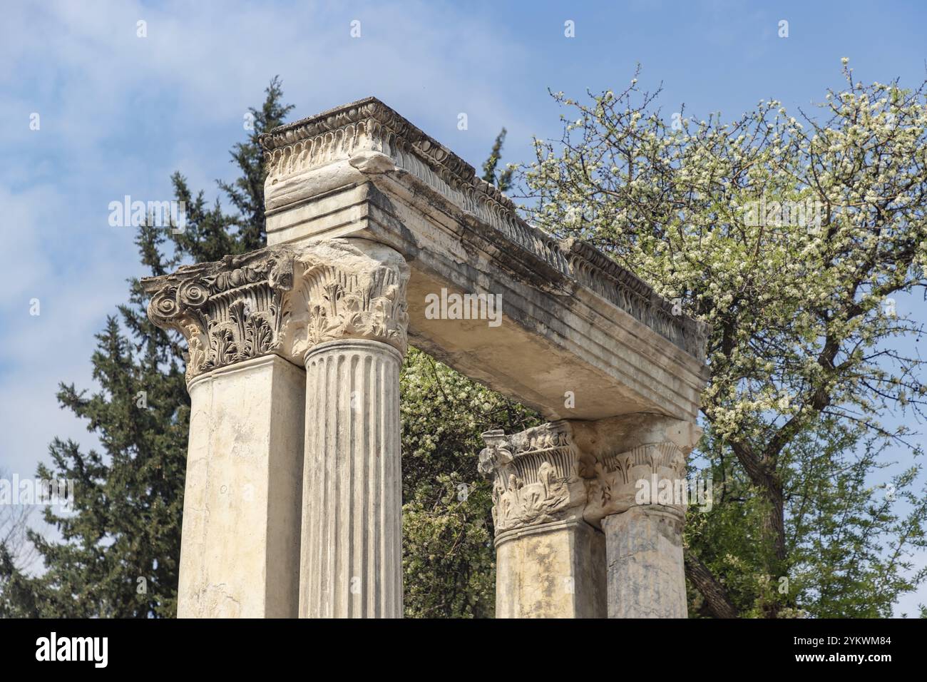 A picture of the Gate of Hadrian at the Ephesus Ancient City Stock ...
