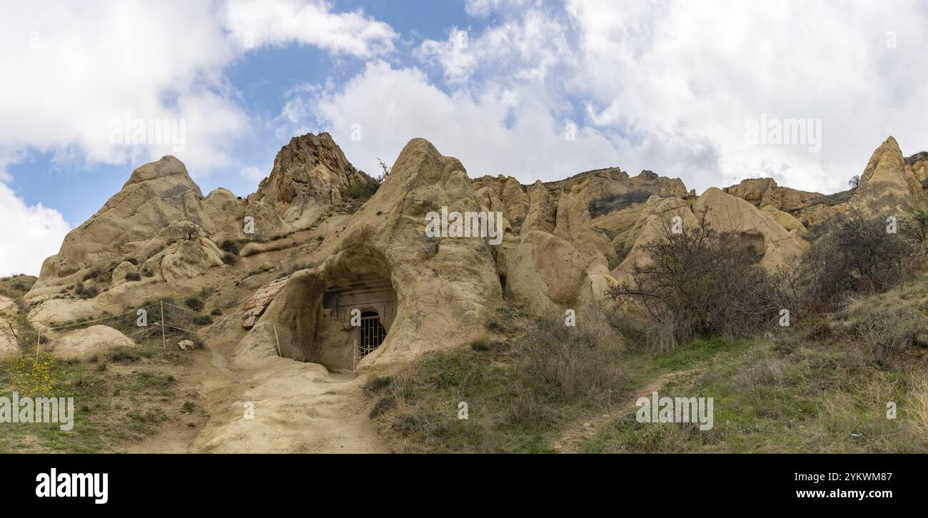 A picture of the rock formations at the Goreme Open Air Museum Stock ...