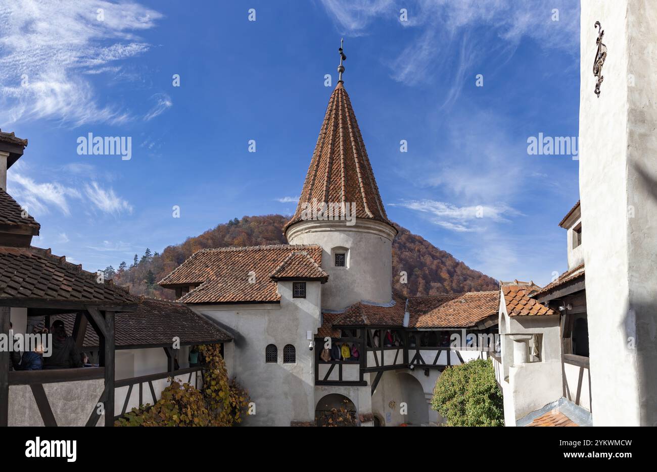 A picture of the Bran Castle as seen from its courtyard Stock Photo - Alamy