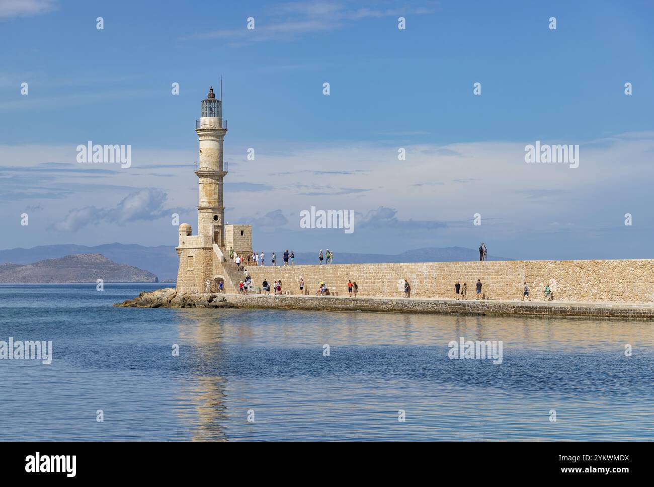 A picture of the Lighthouse of Chania Stock Photo - Alamy