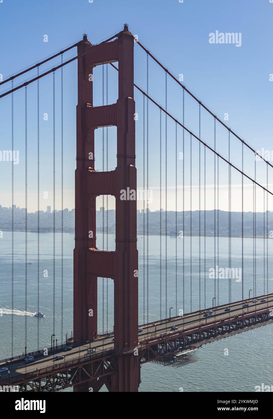 A picture of the Golden Gate Bridge Tower as seen from Battery Spencer ...