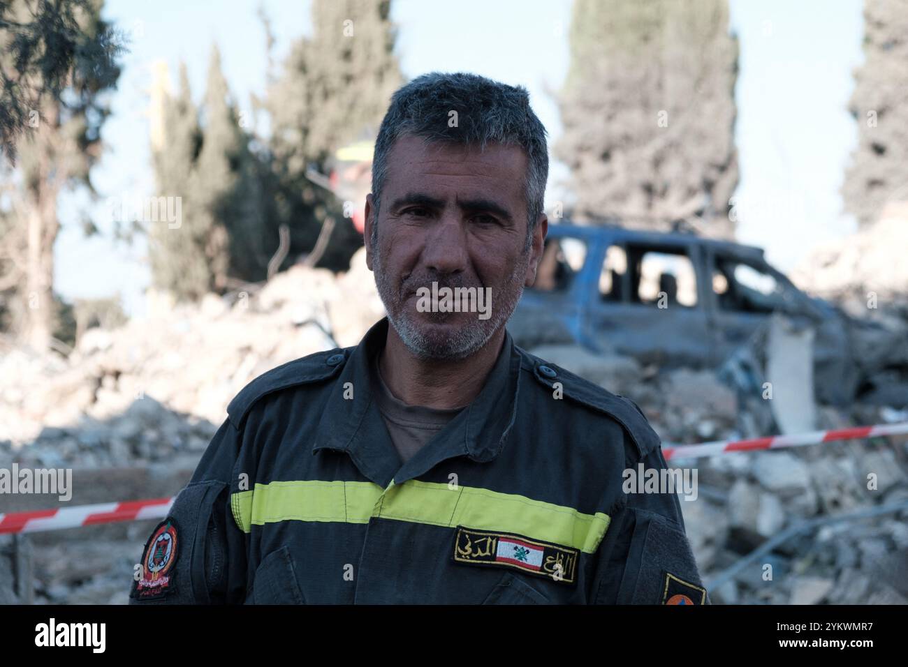 Beirut, Lebanon. 19th Nov, 2024. Aftermath of the Israeli airstrike on ...