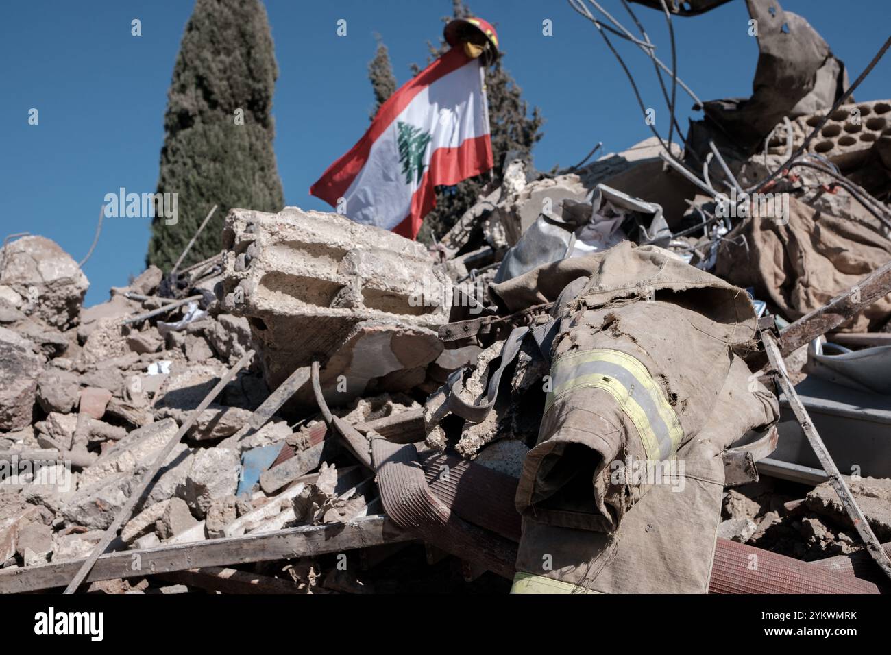 Beirut, Lebanon. 19th Nov, 2024. Aftermath of the Israeli airstrike on ...