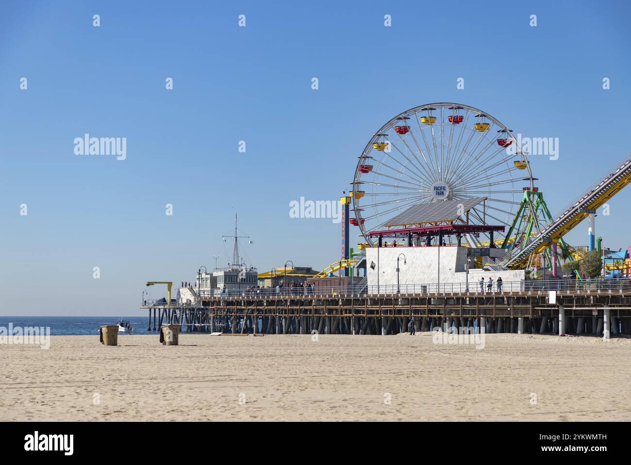 A picture of the Pacific Wheel and the Santa Monica Pier as seen from ...