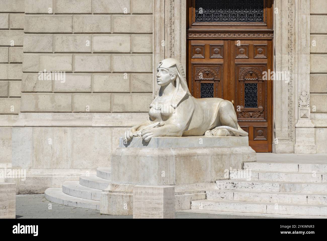 A picture of sphinx sculpture outside the Hungarian State Opera Stock Photo - Alamy