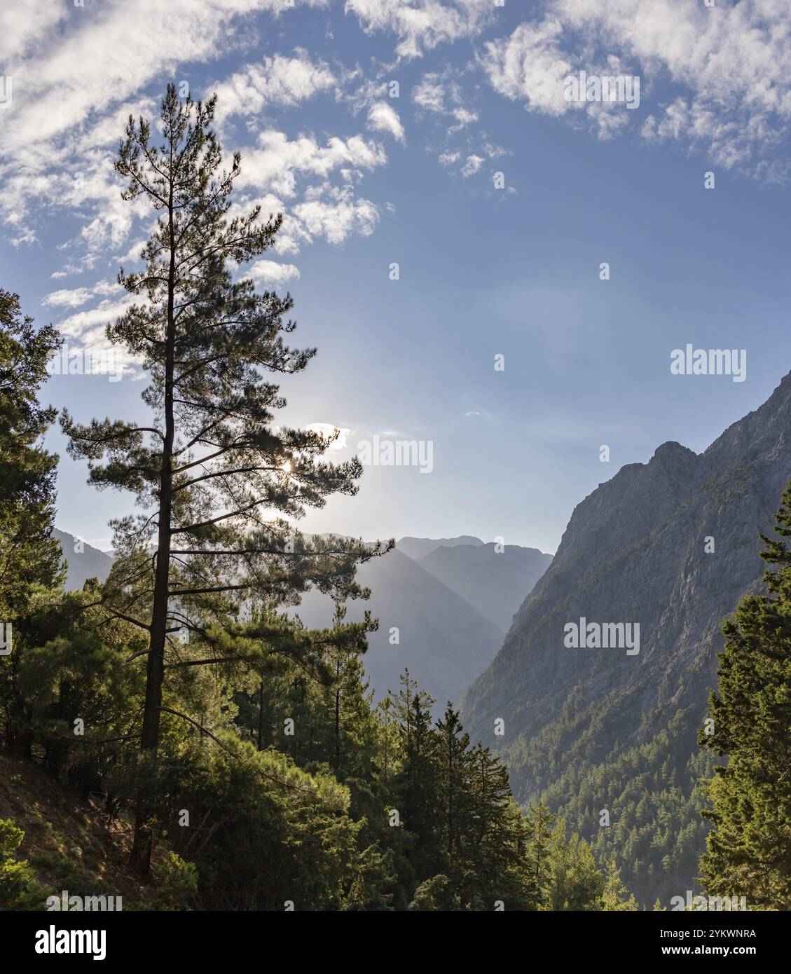 A picture of the Samaria Gorge landscape, as seen from its entrance at ...