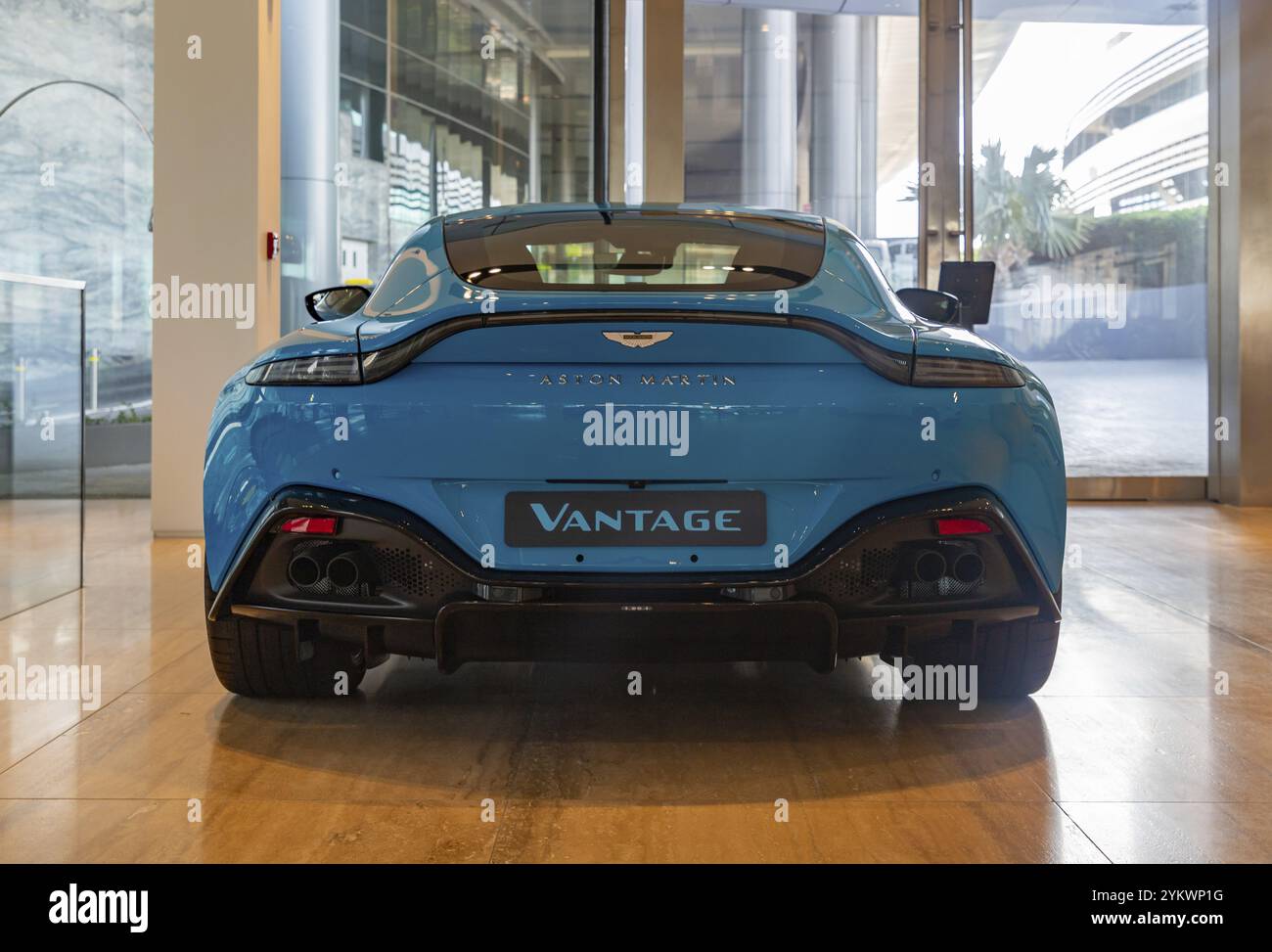 A picture of a blue Aston Martin Vantage Stock Photo - Alamy