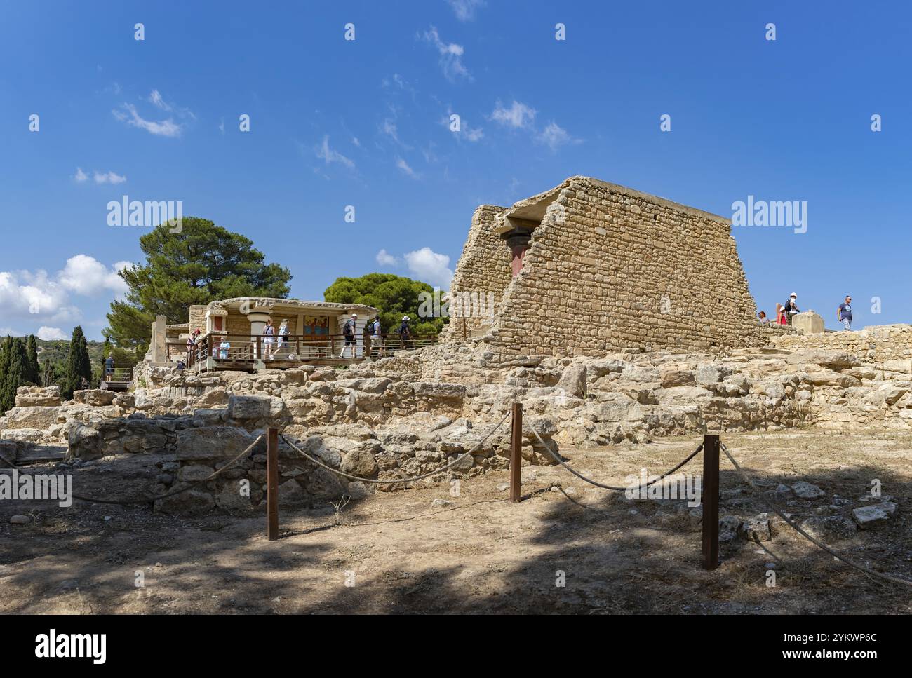 A picture of the South Propylaeum at the Knossos Palace, on the left ...