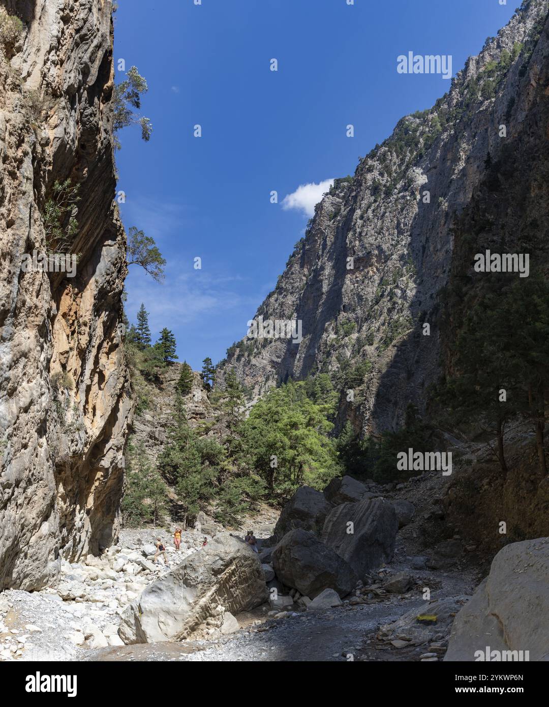 A picture of the classic Samaria Gorge landscape, with rocks on the ...