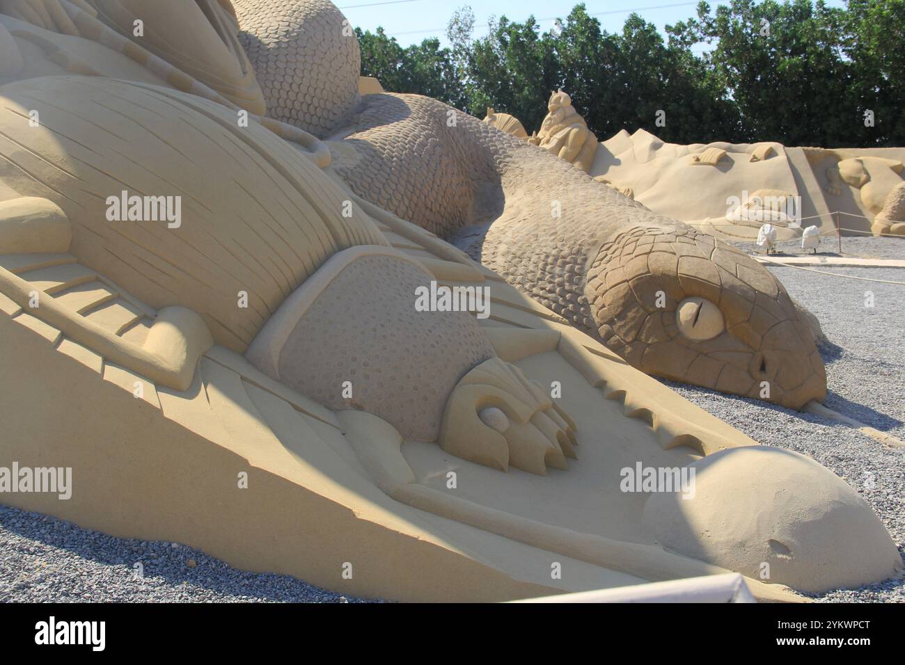 Sculptures made of sand for famous historical and ancient figures Stock ...