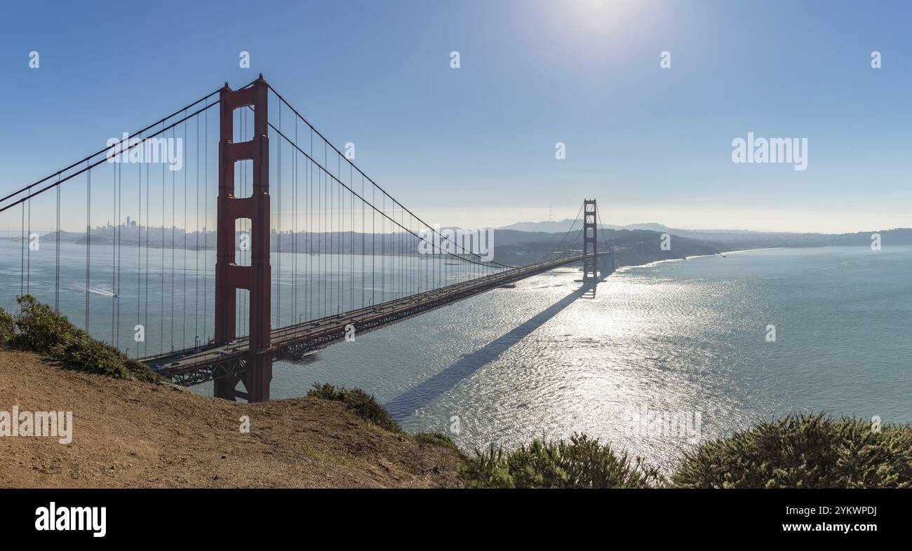 A picture of the Golden Gate Bridge in the morning, as seen from ...