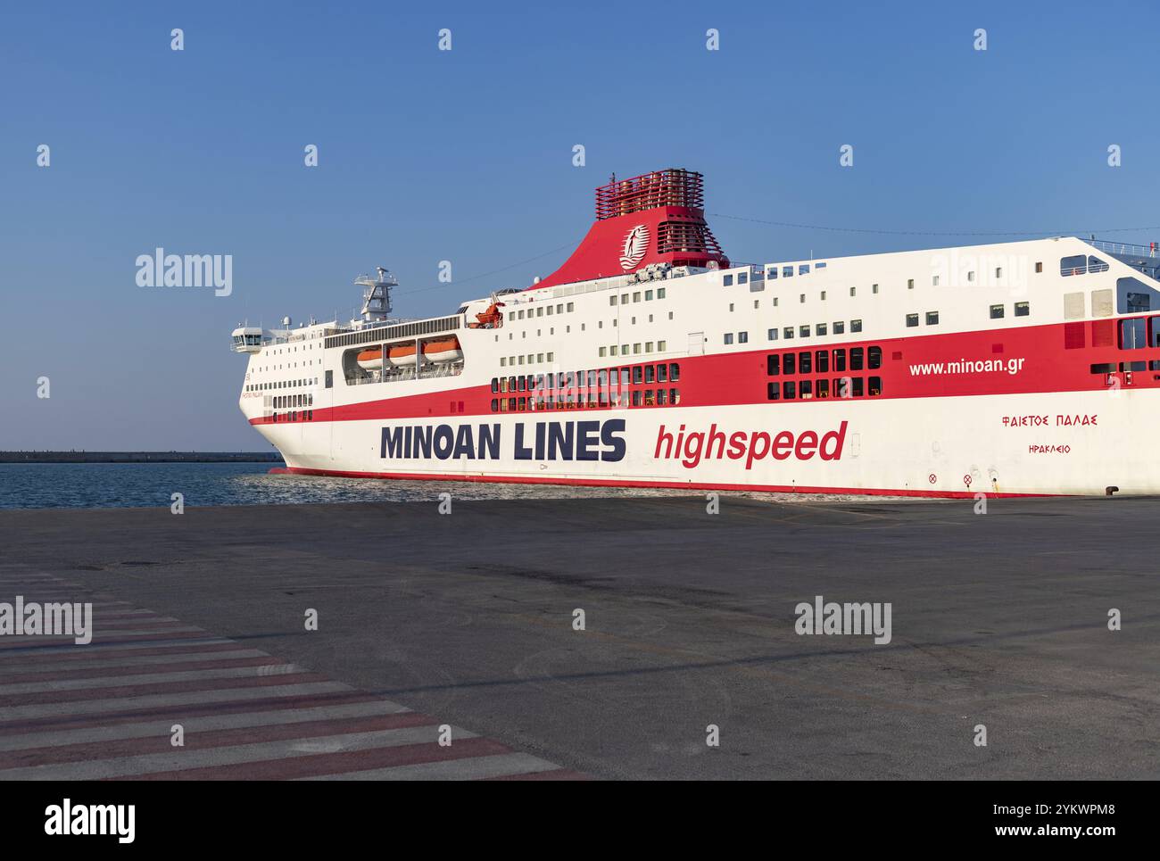 A picture of a Minoan Lines ferry at the Heraklion Port Stock Photo - Alamy