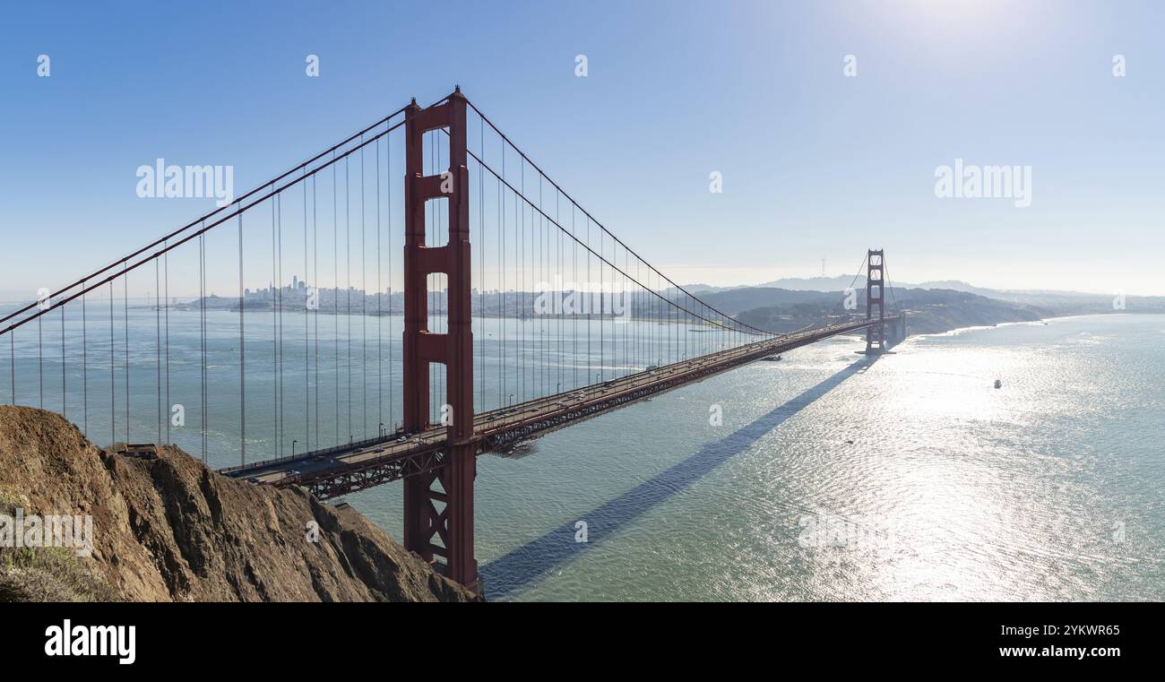 A picture of the Golden Gate Bridge in the morning, as seen from ...
