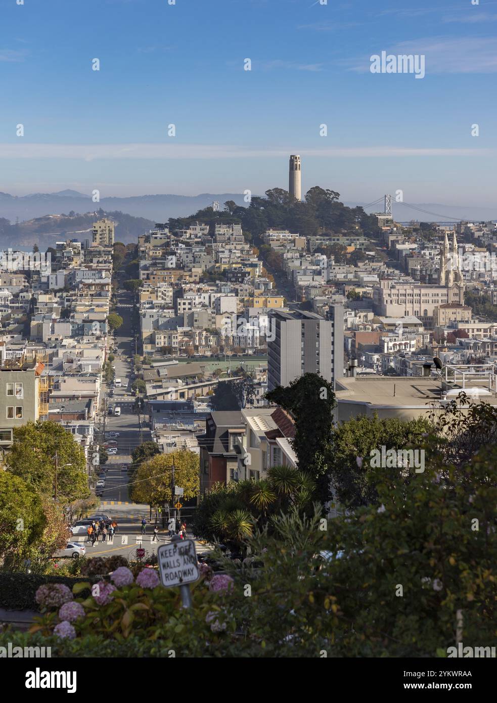 A picture of the Coit Tower atop the Telegraph Hill, North Beach and ...