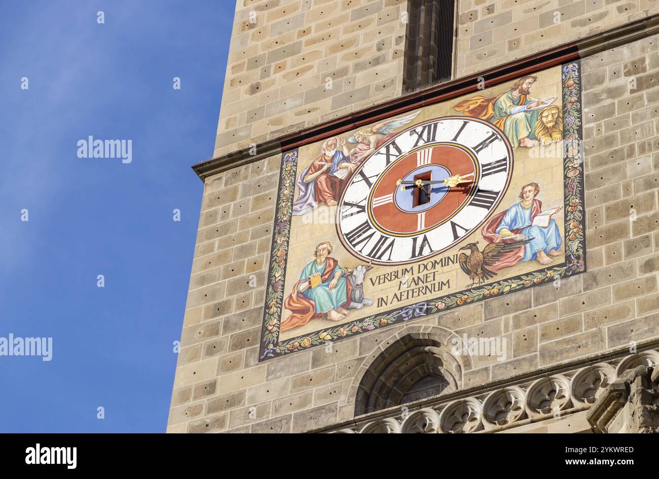A picture of The Black Church's clock in Brasov Stock Photo - Alamy