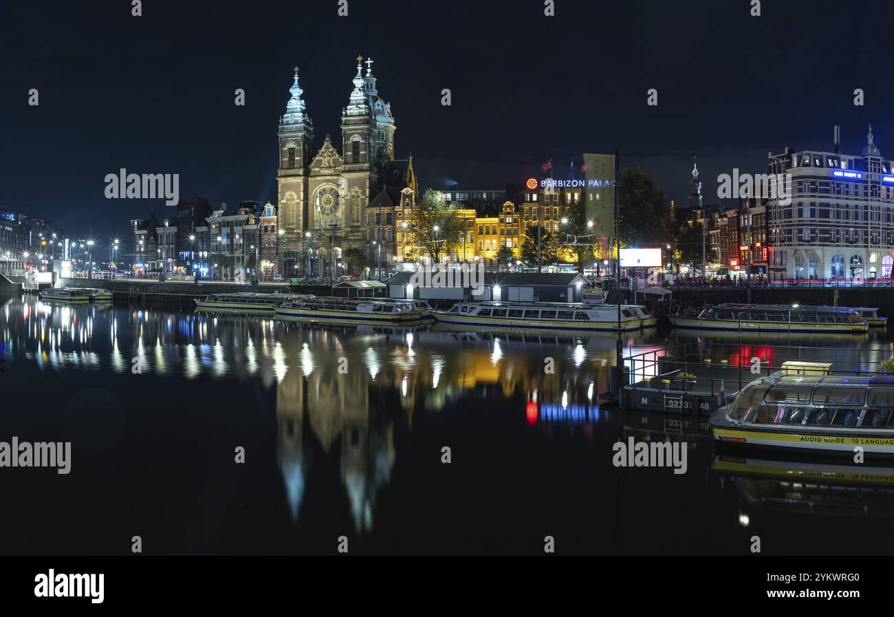 A picture of the Basilica of Saint Nicholas, in Amsterdam, overlooking ...