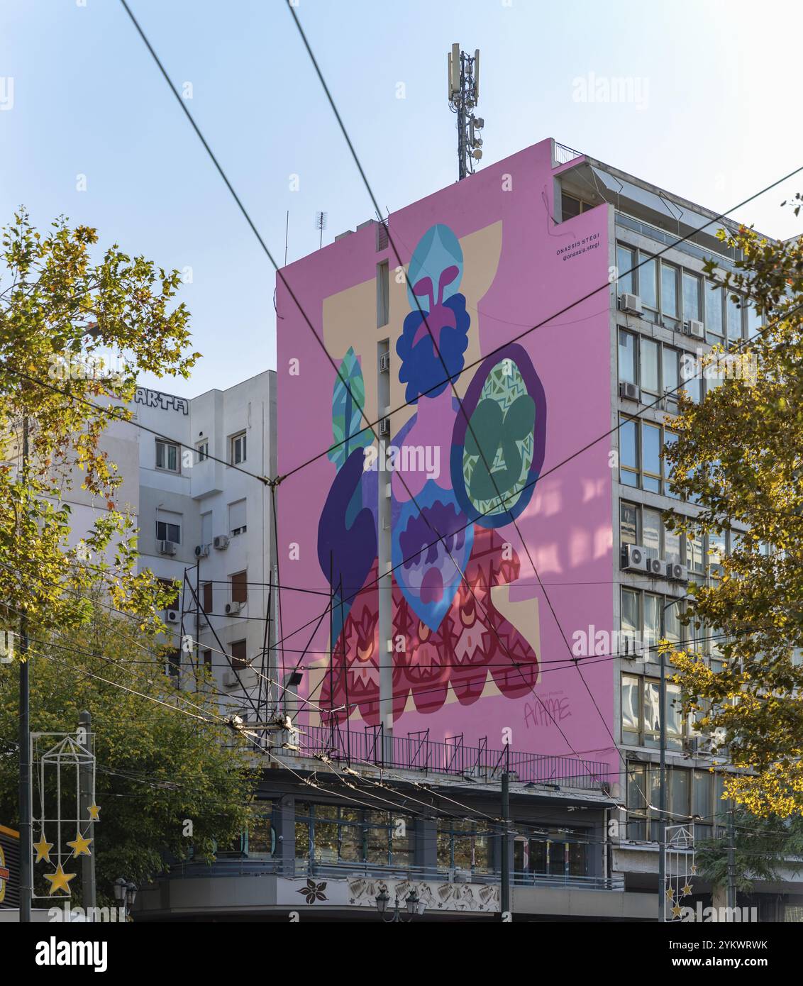 A picture of the She Who Protects mural, created by Aristeidis Lappas ...