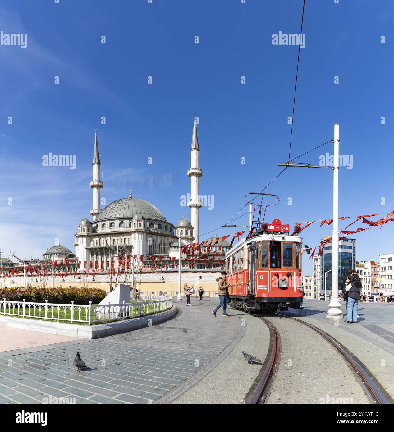 A picture of the Taksim Mosque, the Taksim Square and the Taksim-Tunel ...