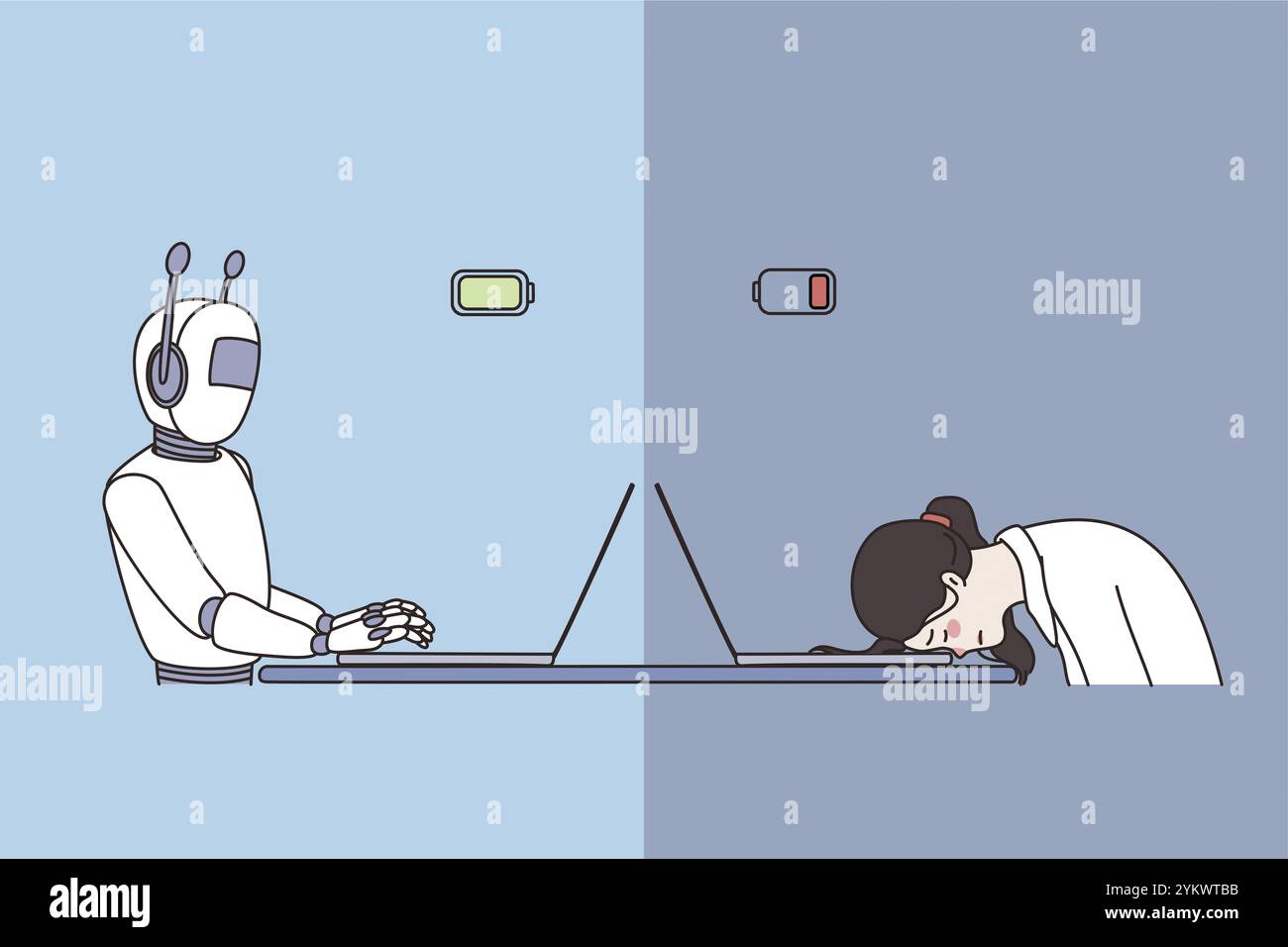 Robot v human illustration hi-res stock photography and images - Alamy