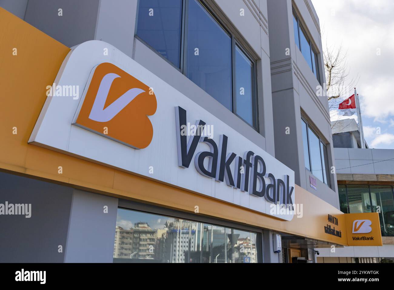 A picture of a Vakifbank branch Stock Photo - Alamy