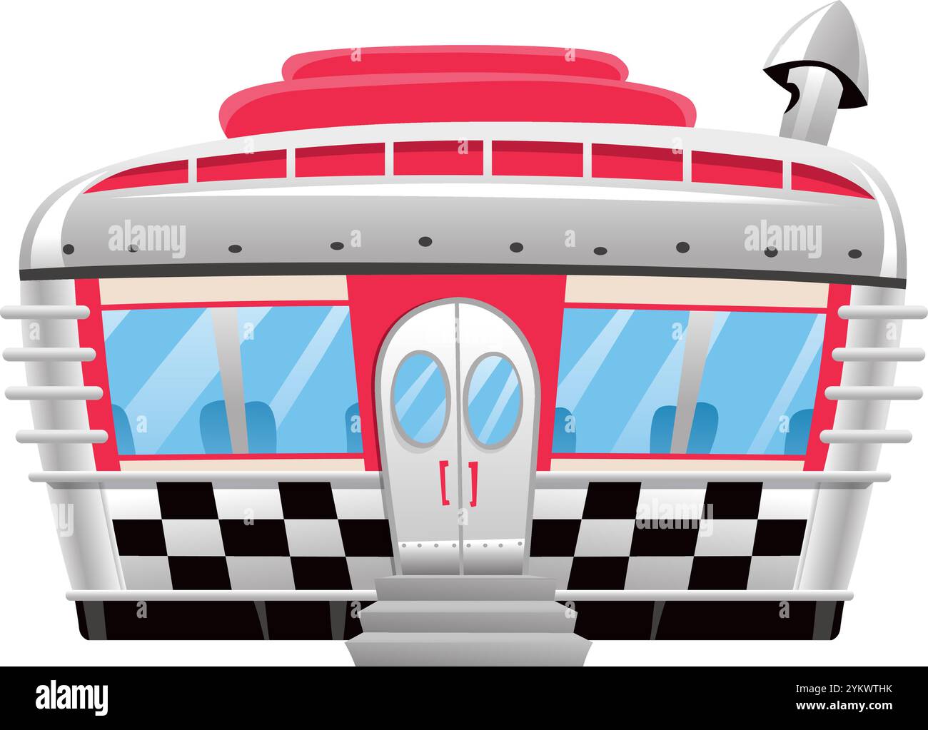 Vector Retro Cartoon Diner for gaming and nostalgia designs. 50s style ...