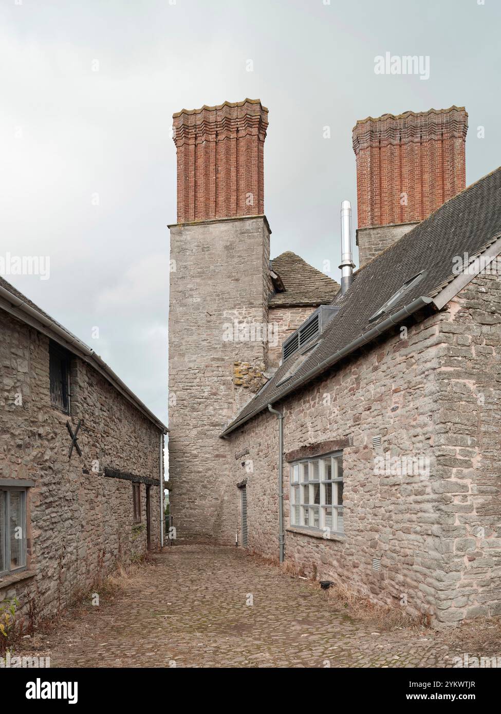 Exterior circulation space. Hay Castle, Hay-on-Wye, United Kingdom ...