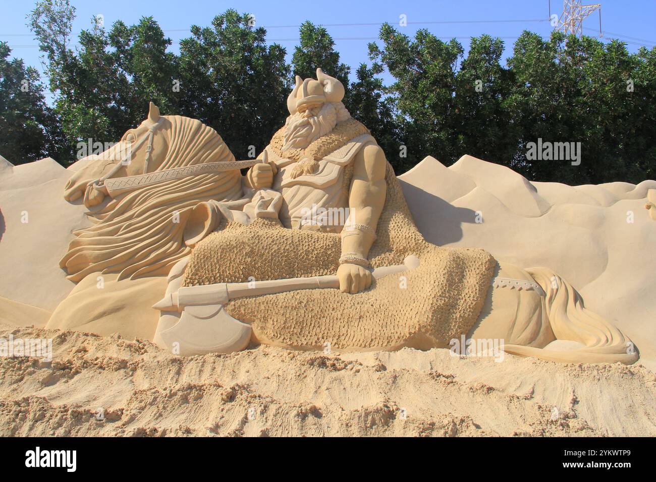 Sculptures made of sand for famous historical and ancient figures Stock ...