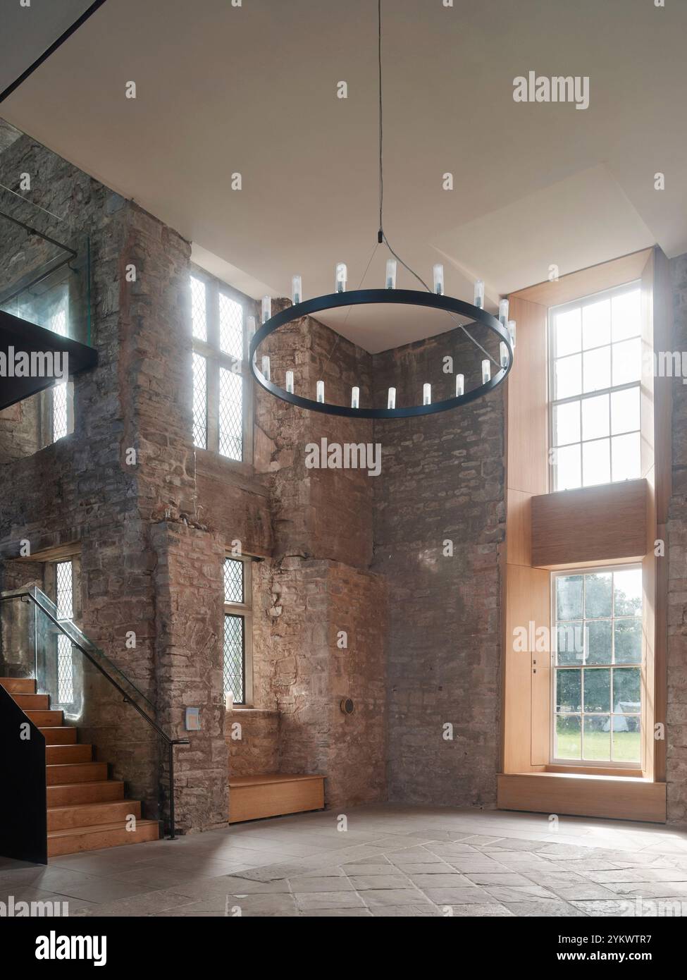 Modernised double-height Great Hall. Hay Castle, Hay-on-Wye, United ...