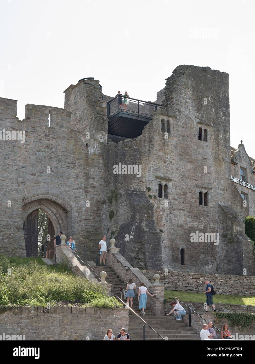 Stairway link from town to castle grounds. Hay Castle, Hay-on-Wye ...