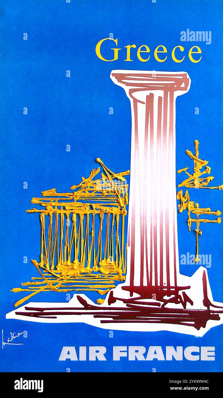 Georges Mathieu - Air France Travel Poster - 1967 Stock Photo - Alamy
