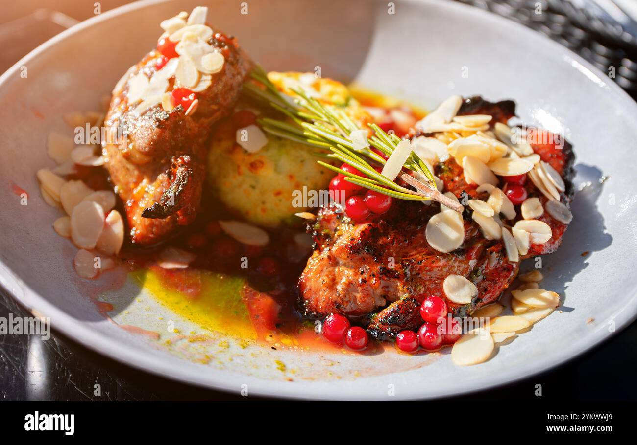 Mashed potato grilled lamb hi-res stock photography and images - Alamy
