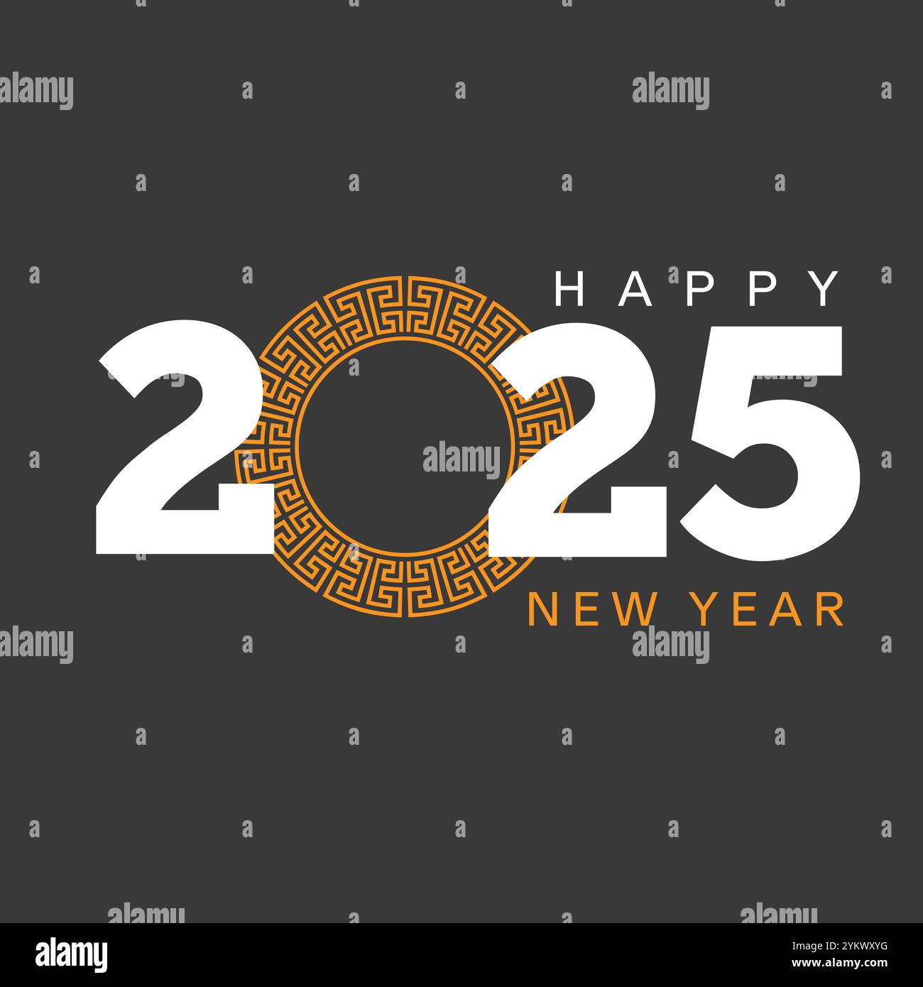 2025 Set, New year logo set of 25 in black and white, happy new year ...