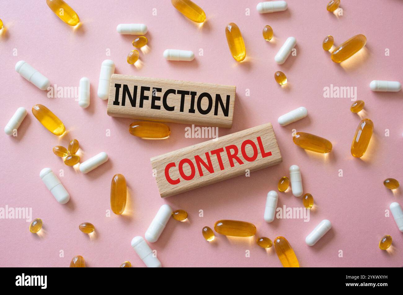 Infection Control symbol. Concept word. Infection Control on wooden ...
