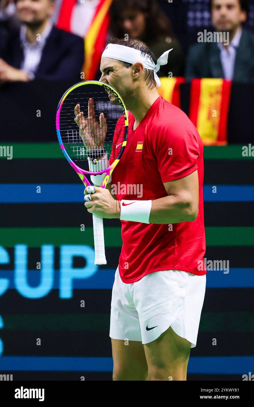 Spanish tennis player Rafael Nadal during his farewell at the 2024 ...