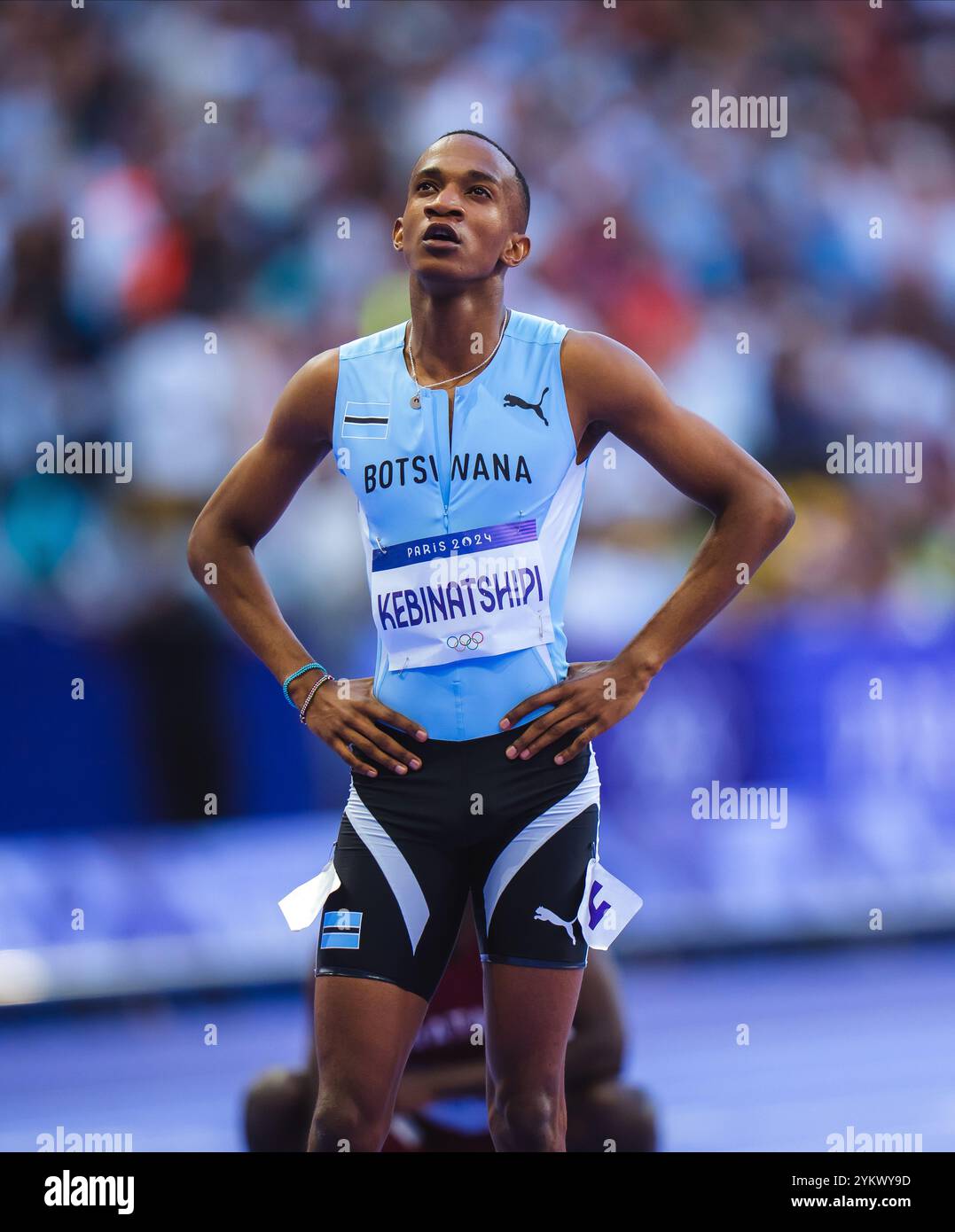 Busang Kebinatshipi participating in the 400 meters relay at the Paris ...
