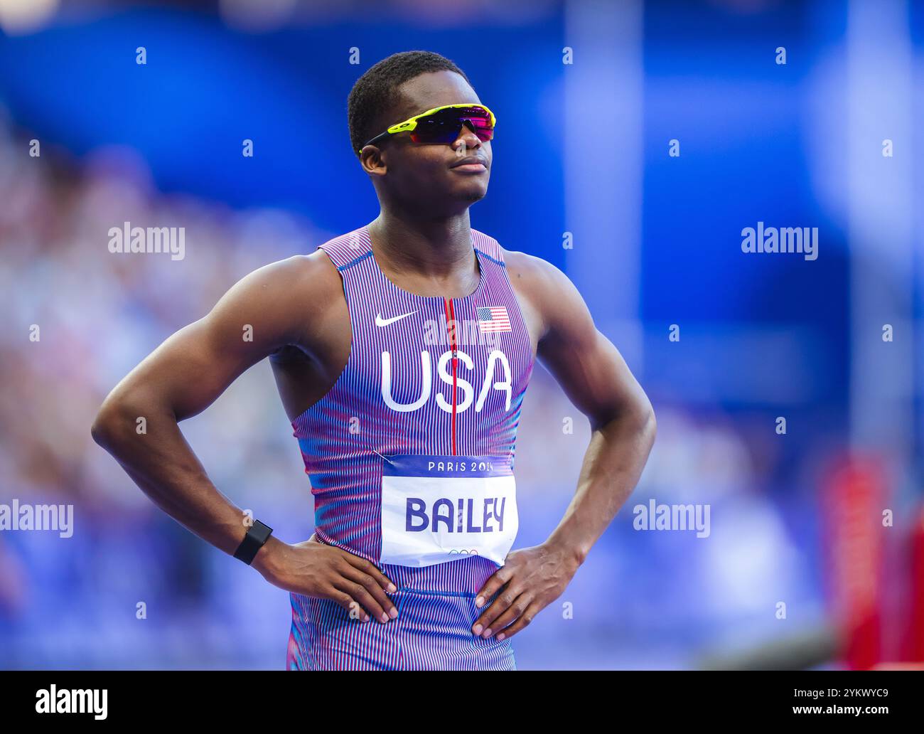 Christopher Bailey participating in the 400 meters at the Paris 2024 ...