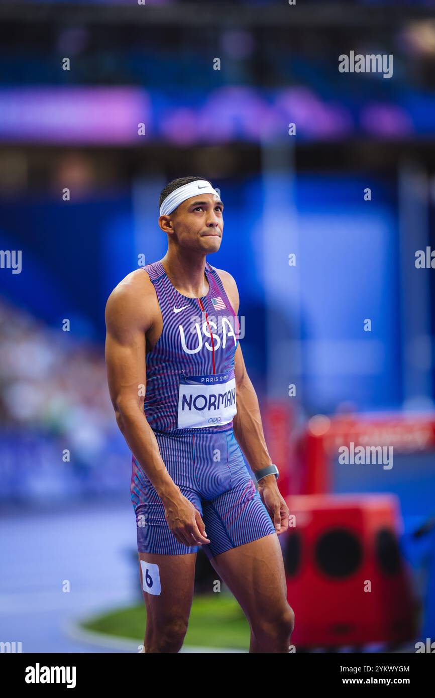 Michael Norman participating in the 400 meters relay at the Paris 2024 Olympic Games Stock Photo ...