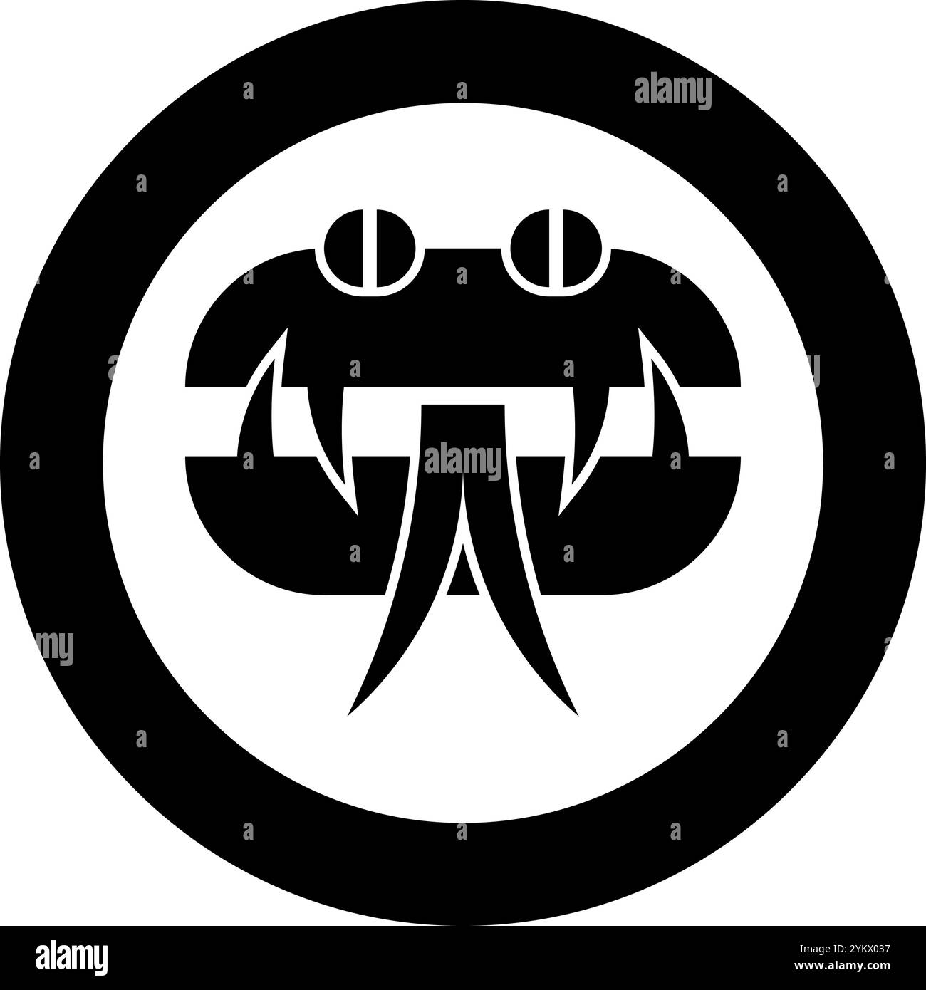 Head snake icon in circle round black color vector illustration image ...