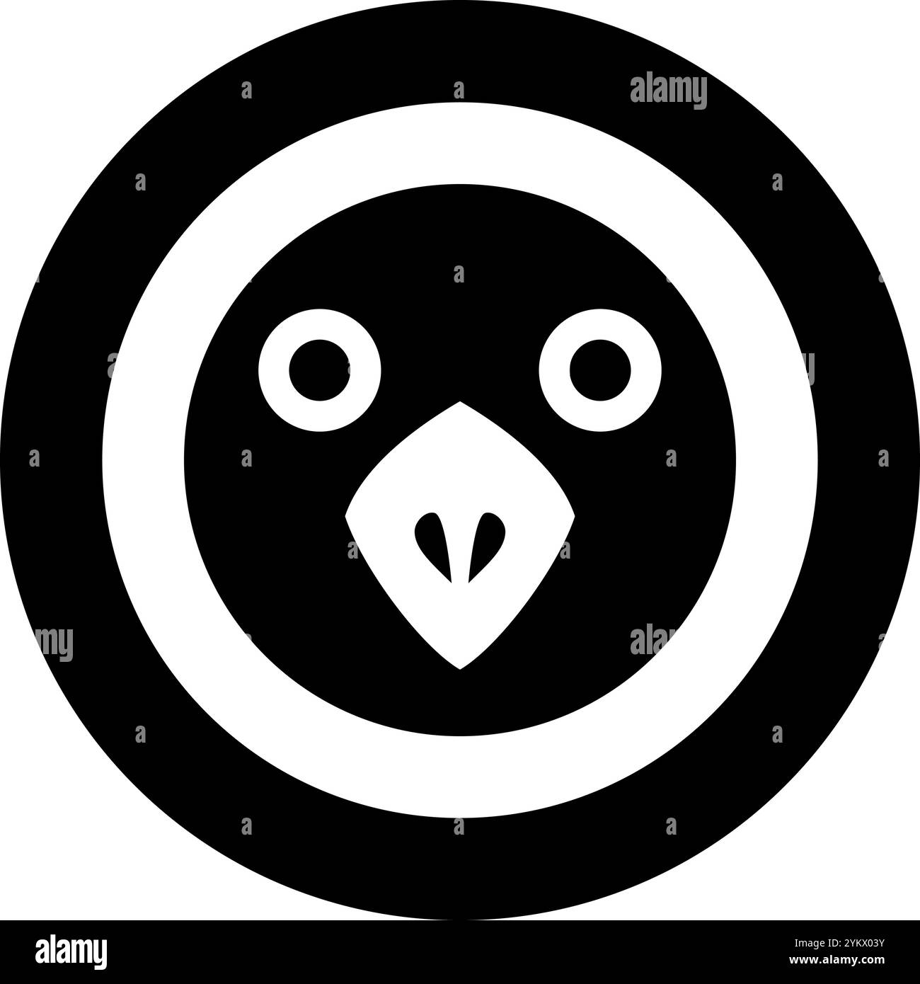 Head of bird icon in circle round black color vector illustration image ...